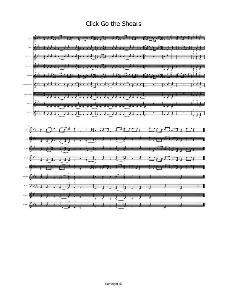 Click Go The Shears-Score - and - Parts | PDF | Pitch (Music) | Music ...