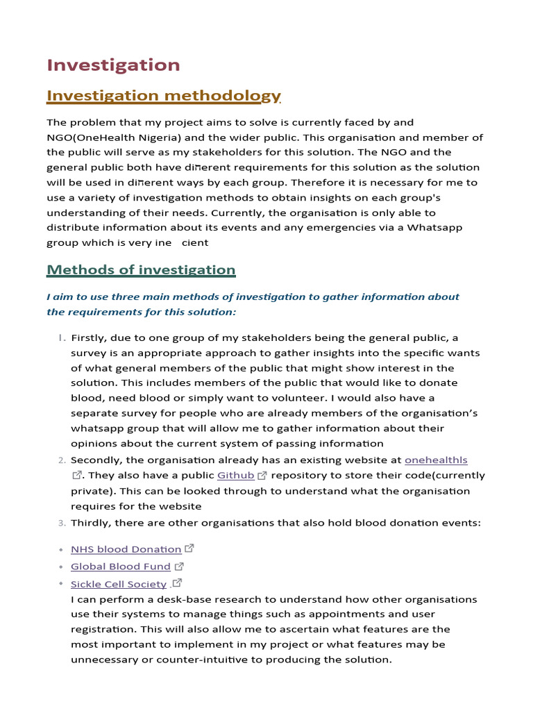 NEA Investigation | PDF | Databases | Websites