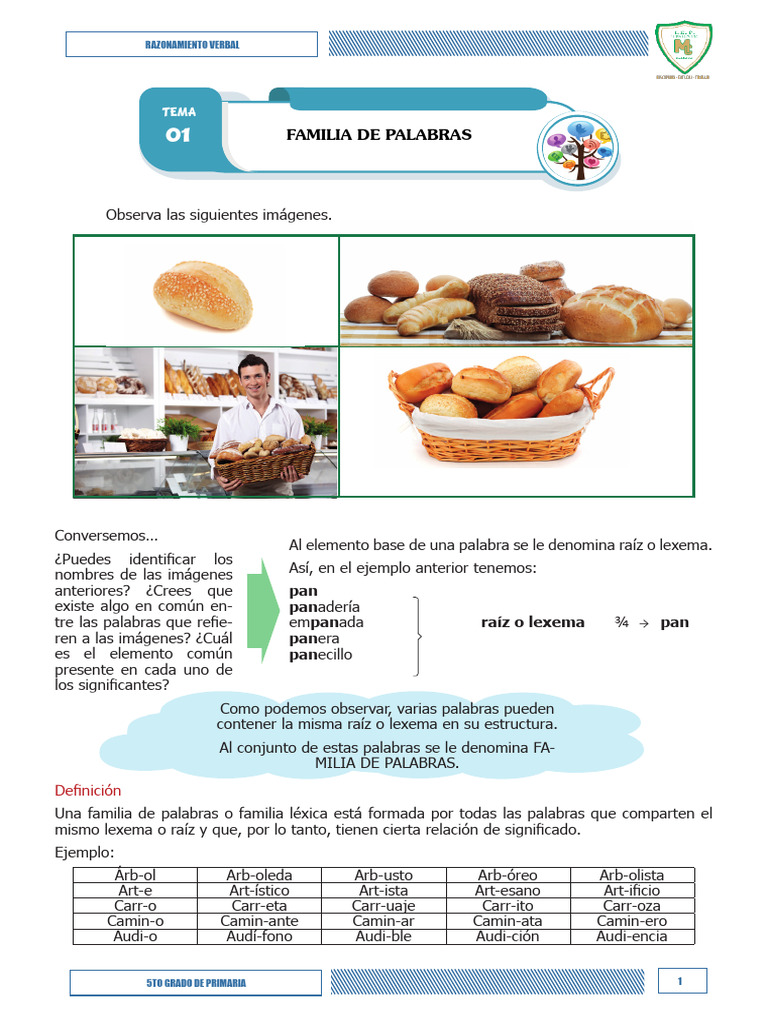 Familia de Palabras (RV Quinto) | PDF