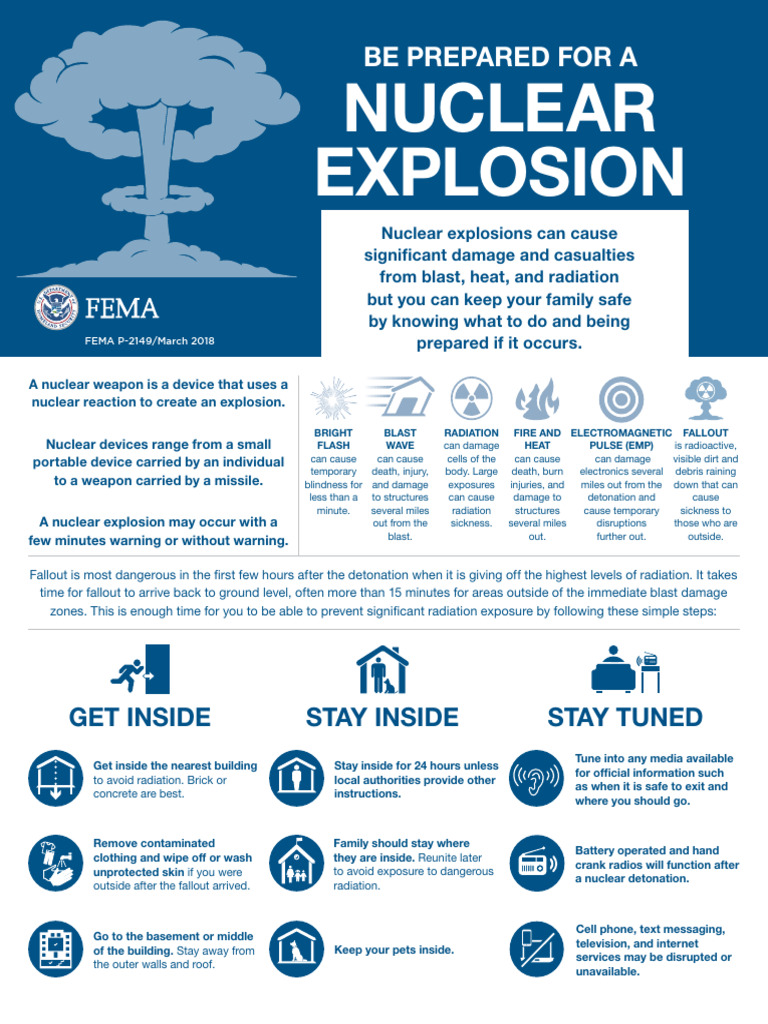 Ready - Gov Nuclear Explosion Hazard Info Sheet | PDF | Explosion ...