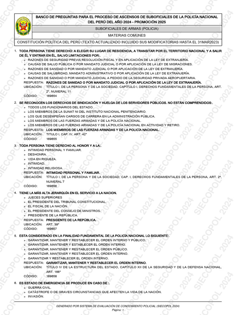 Preguntas | PDF | Policía | Gobierno