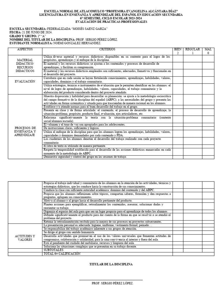 EVALUACION DEL DOCENTE | Descargar gratis PDF | Evaluación | Enseñando