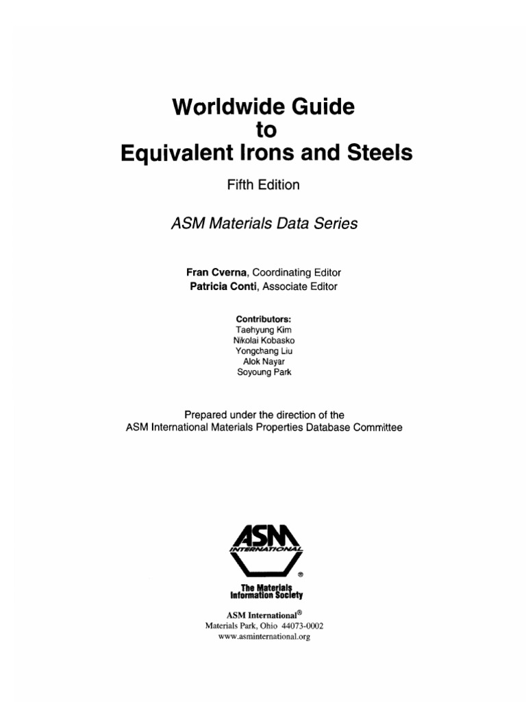 ASM - Worldwide Guide to Equivalent Irons and Steels | Download Free ...