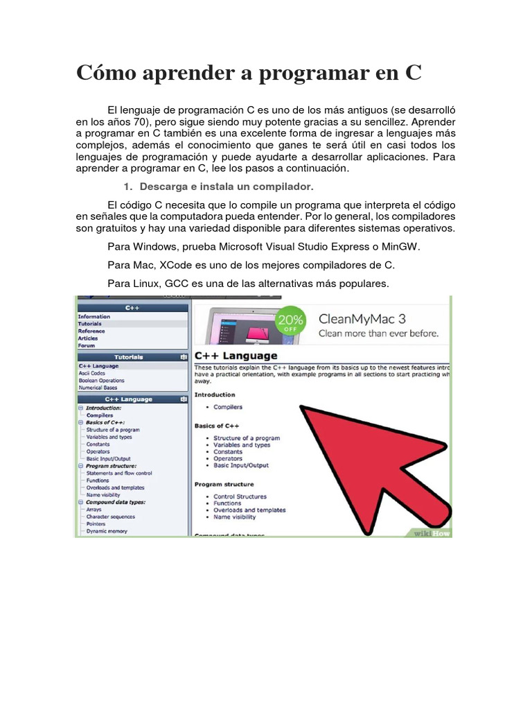 Cómo aprender a programar en C | Descargar gratis PDF | Variable ...