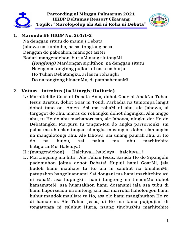 DM Praise and Prayer Palmarum 2021 | PDF | Agama & Spiritualitas