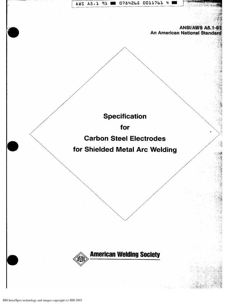 Aws A5 1especificaciones para Electrodos Acero Al Carbon Smaw | PDF