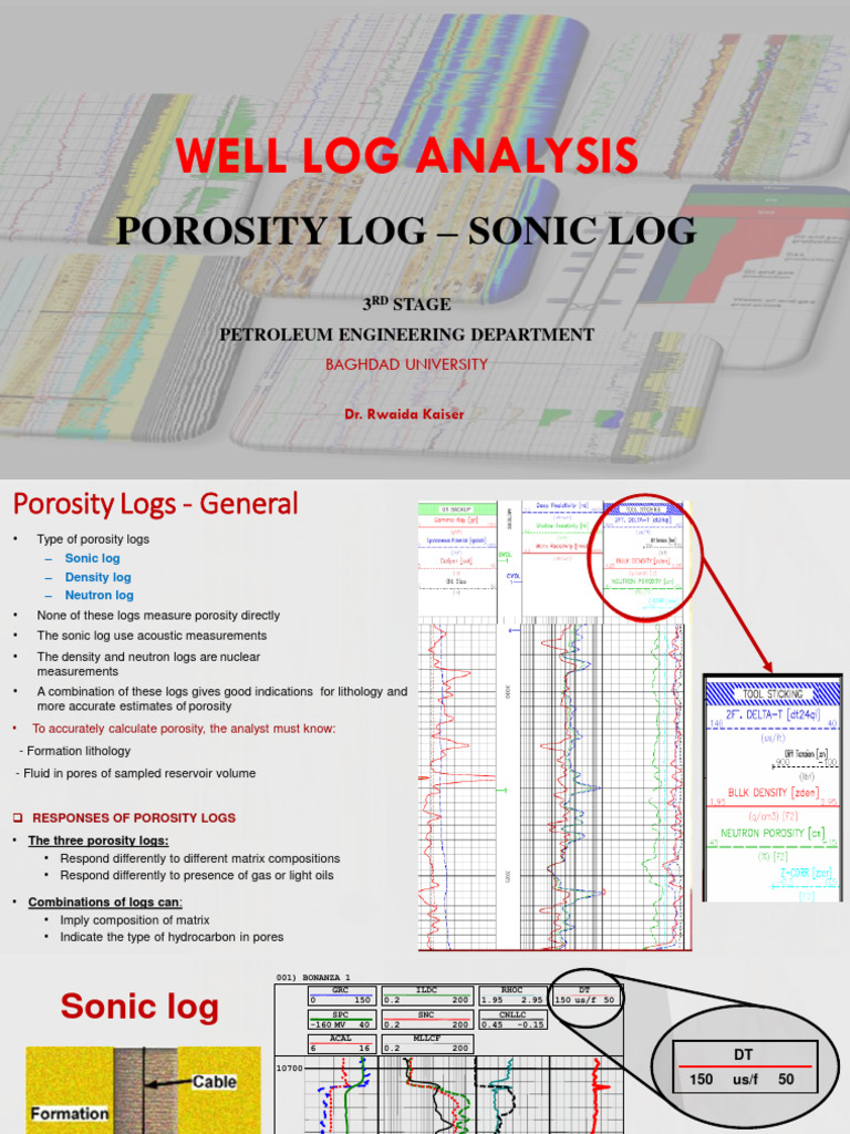 6 lect- Well log analysis - sonic - MOD 2 | PDF | Porosity