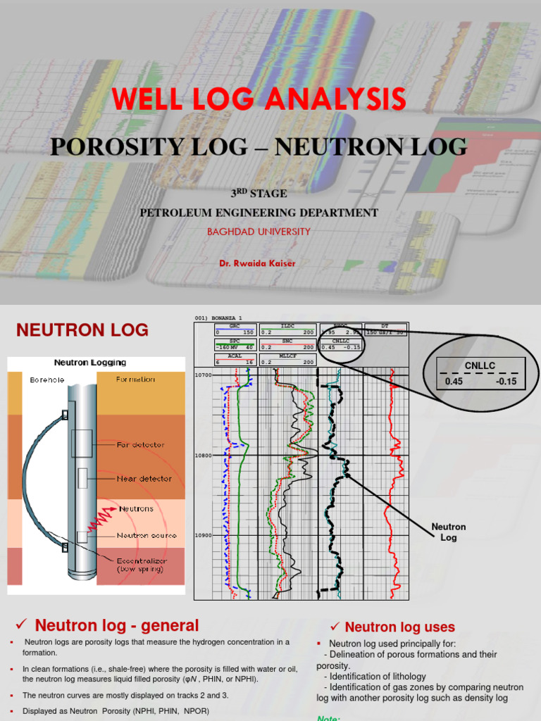 8 lect- Well log analysis - Neutron - MOD1 | PDF | Neutron | Gamma Ray
