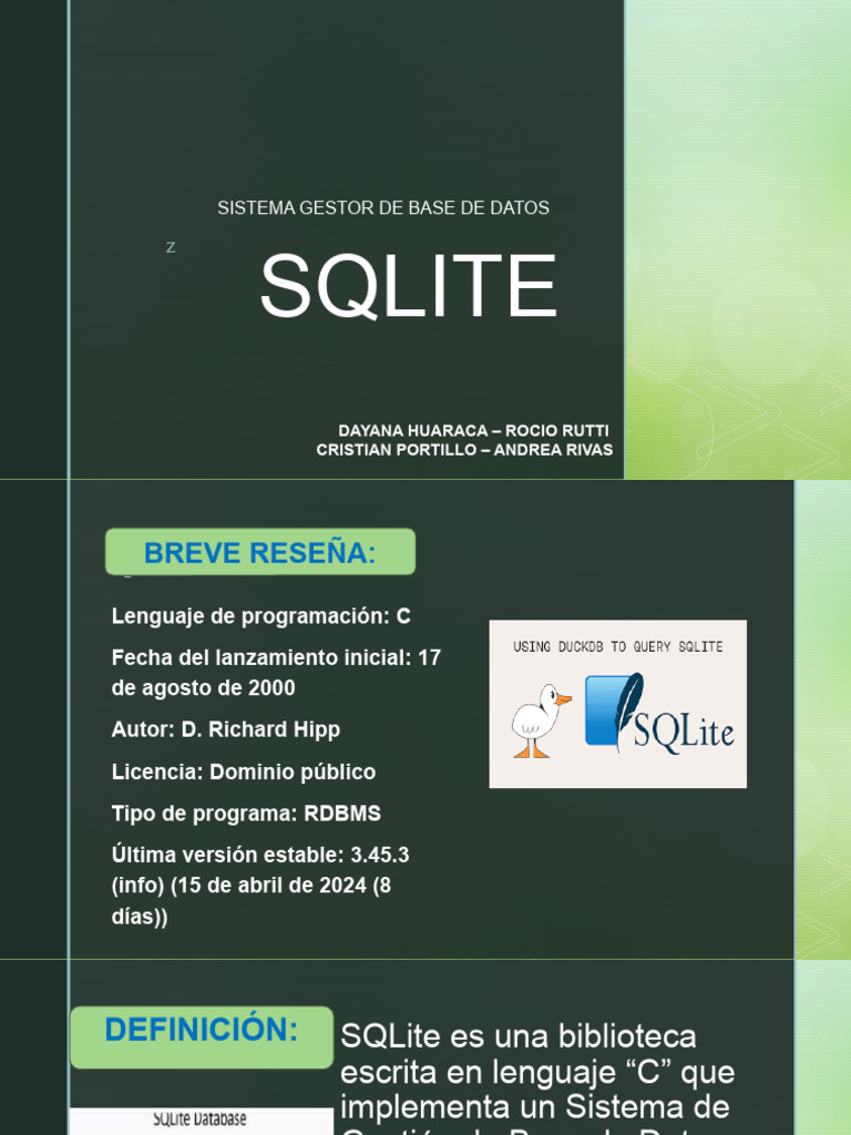 SQLITE | PDF | Bases de datos | Archivo de computadora