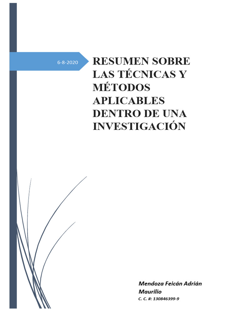Técnicas y Métodos de Investigación Según Autores | PDF | Método científico | Razonamiento deductivo