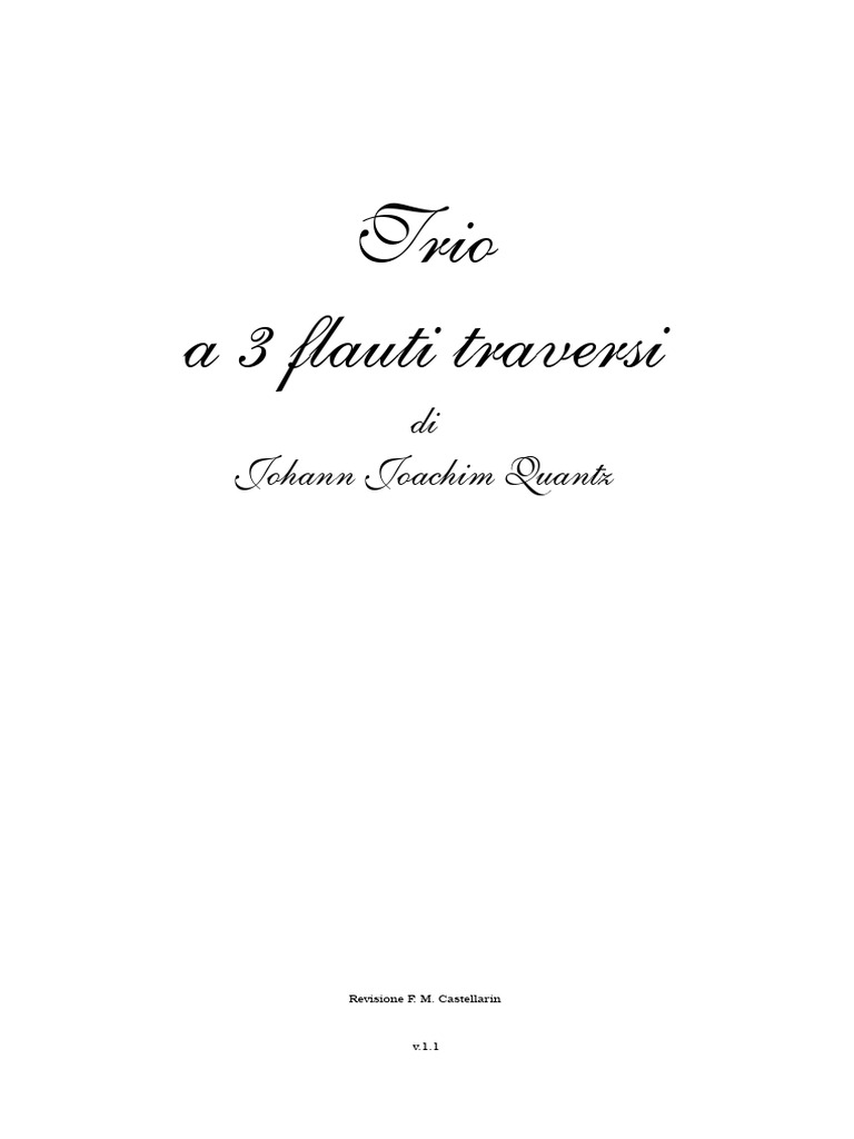 Quantz, Trio Flute | PDF