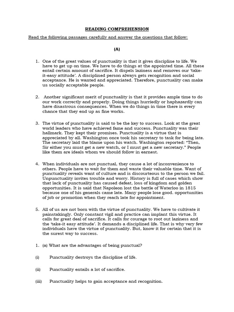 Reading Comprehension MCQ Based Passages | PDF | Attack On Pearl Harbor ...