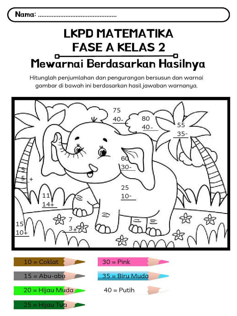 LKPD Matematika Mewarnai | PDF