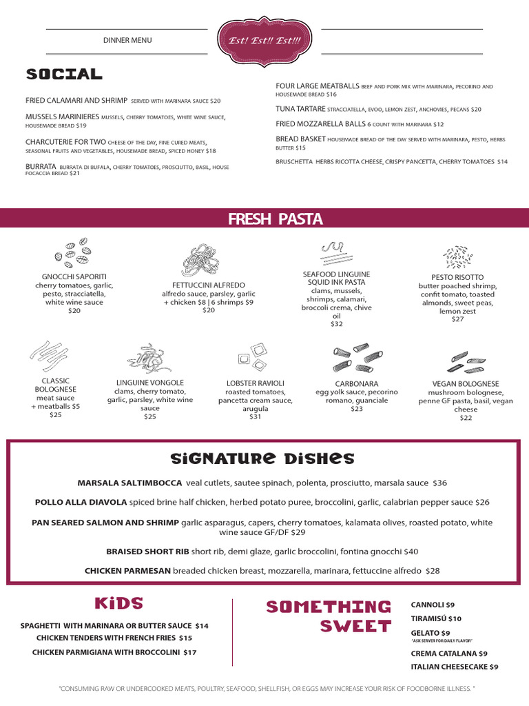 EST Dayton Menus - 2024 | PDF | Pesto | Pizza