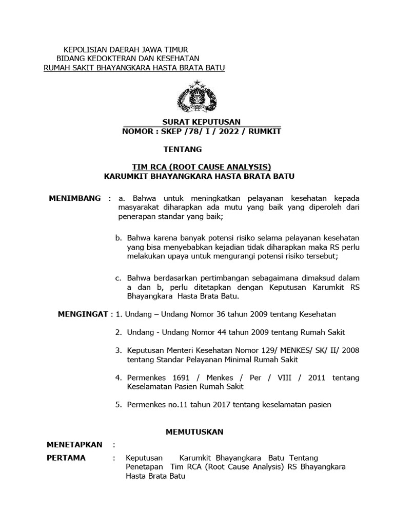 Tim RCA RS Bhayangkara 2022 | PDF