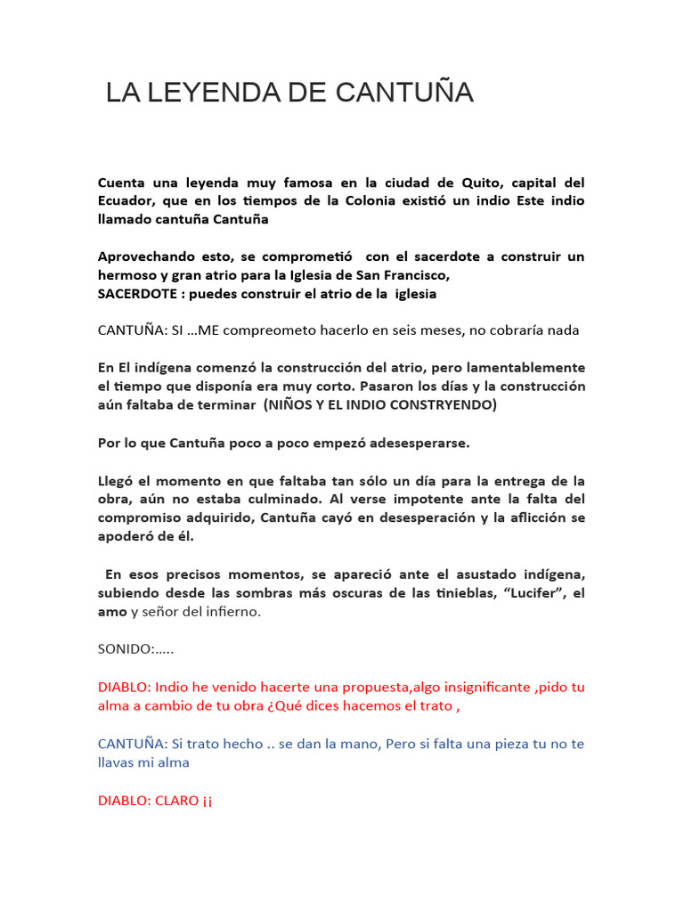 La leyenda de Cantuña y su pacto | PDF | Diablo