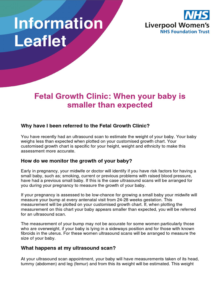 Fetal Growth Clinic Leaflet | PDF | Childbirth | Pregnancy