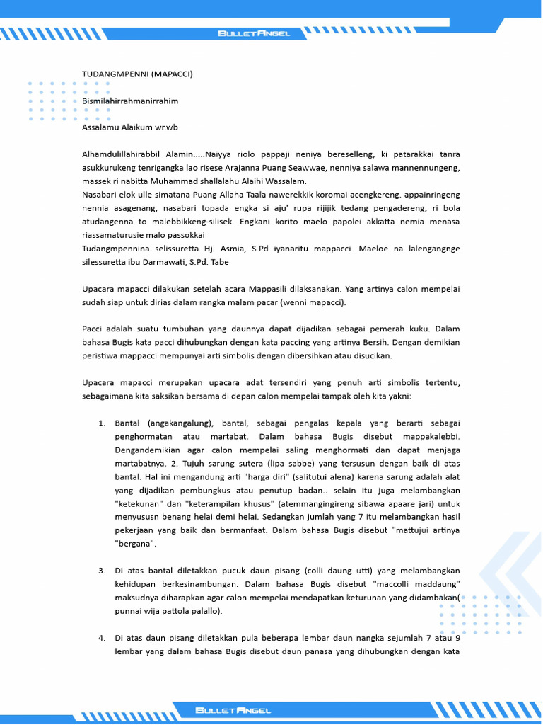 Makna dan Proses Upacara Mapacci | PDF