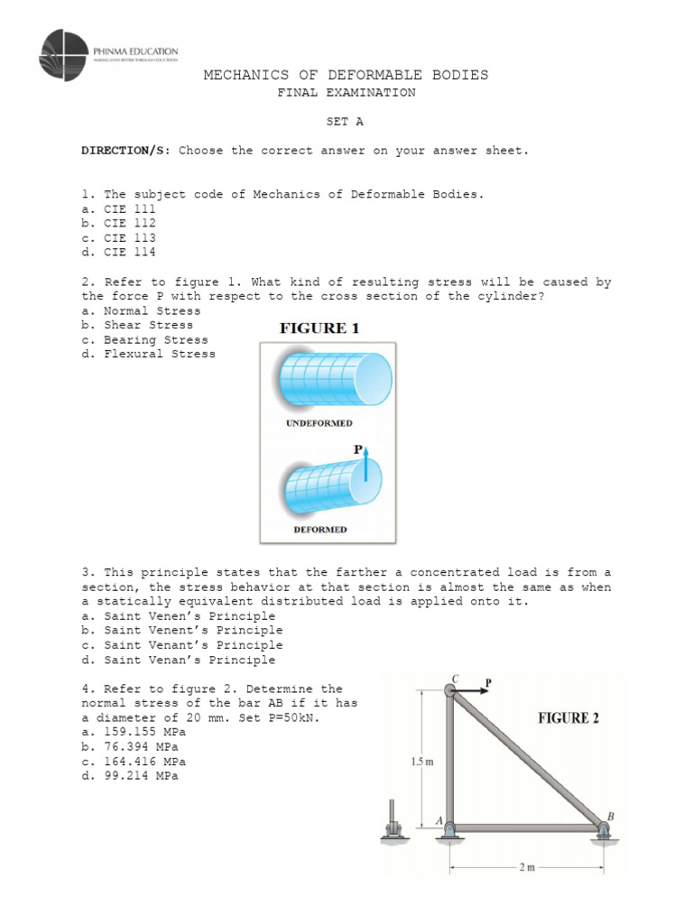 Mecha 1 | PDF | Stress (Mechanics) | Strength Of Materials