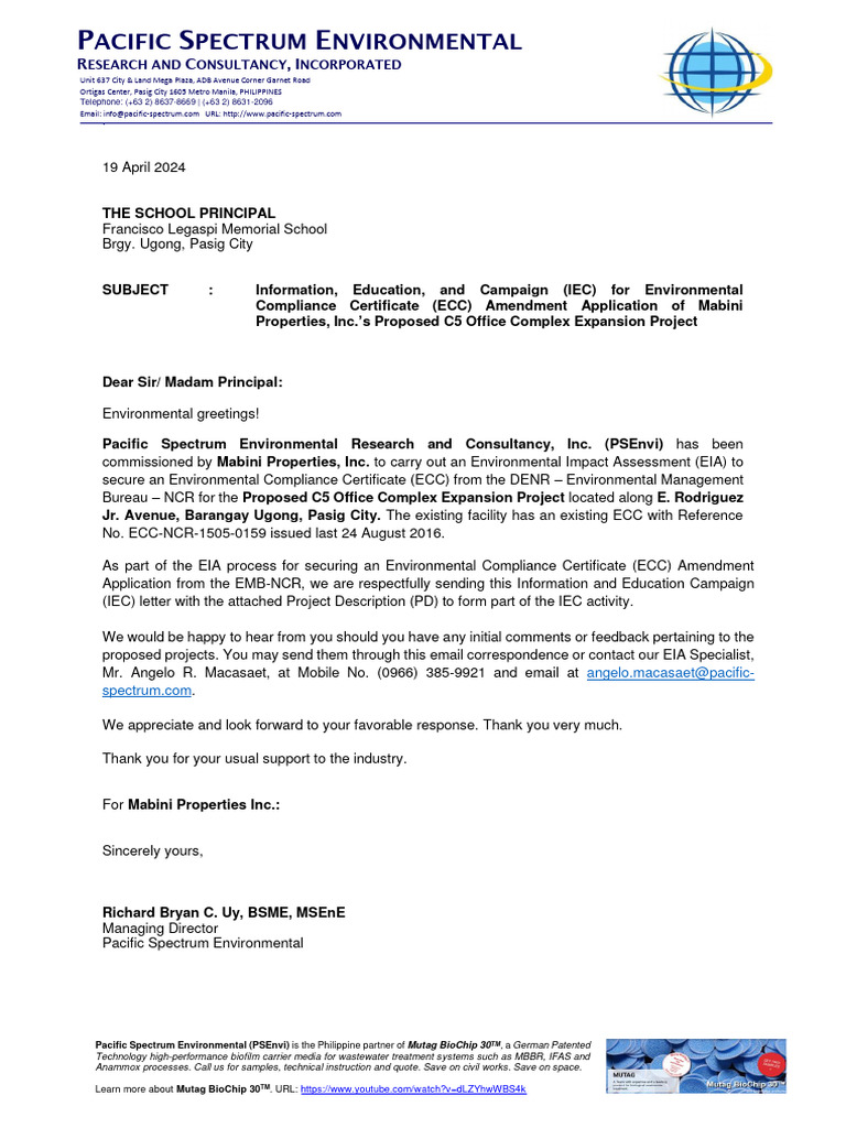 P717 Mabini C5 Expansion IEC Letter - Francisco Legaspi Memorial School ...