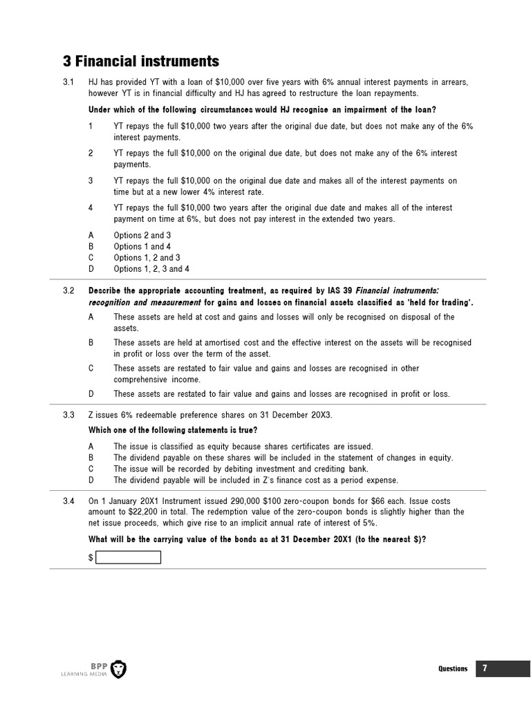 Financial Instrument CIMA | PDF | Bonds (Finance) | Fair Value