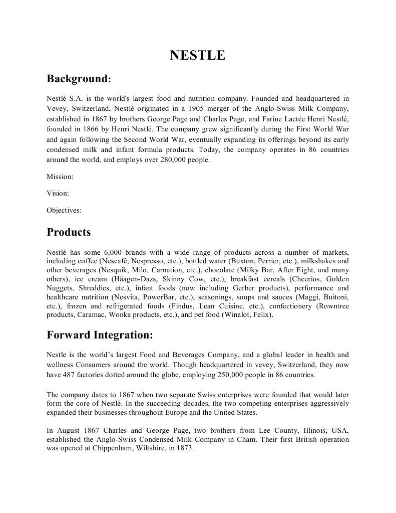 Nestle Integration Strategy | PDF | Nestlé | Food And Drink