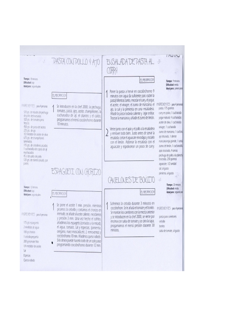 Recetas Chef 2000-1 | PDF