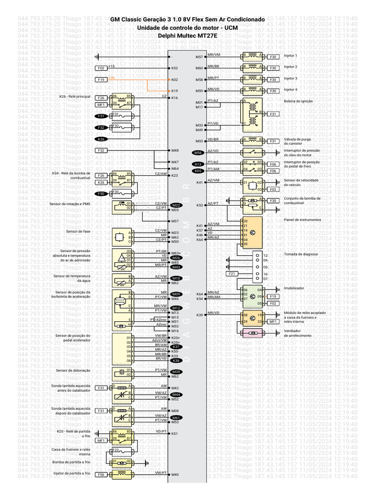 Esquema Elétrico Corsa Classic 2012 | Download grátis PDF | Tecnologia de veículos | Engenharia ...
