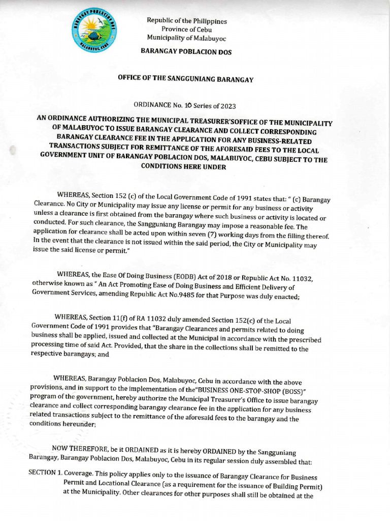 Brgy Reso Poblacion | PDF