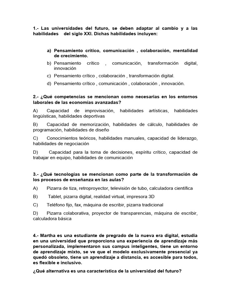 Universidades del Futuro: Habilidades y Tecnología | PDF | Aprendizaje ...