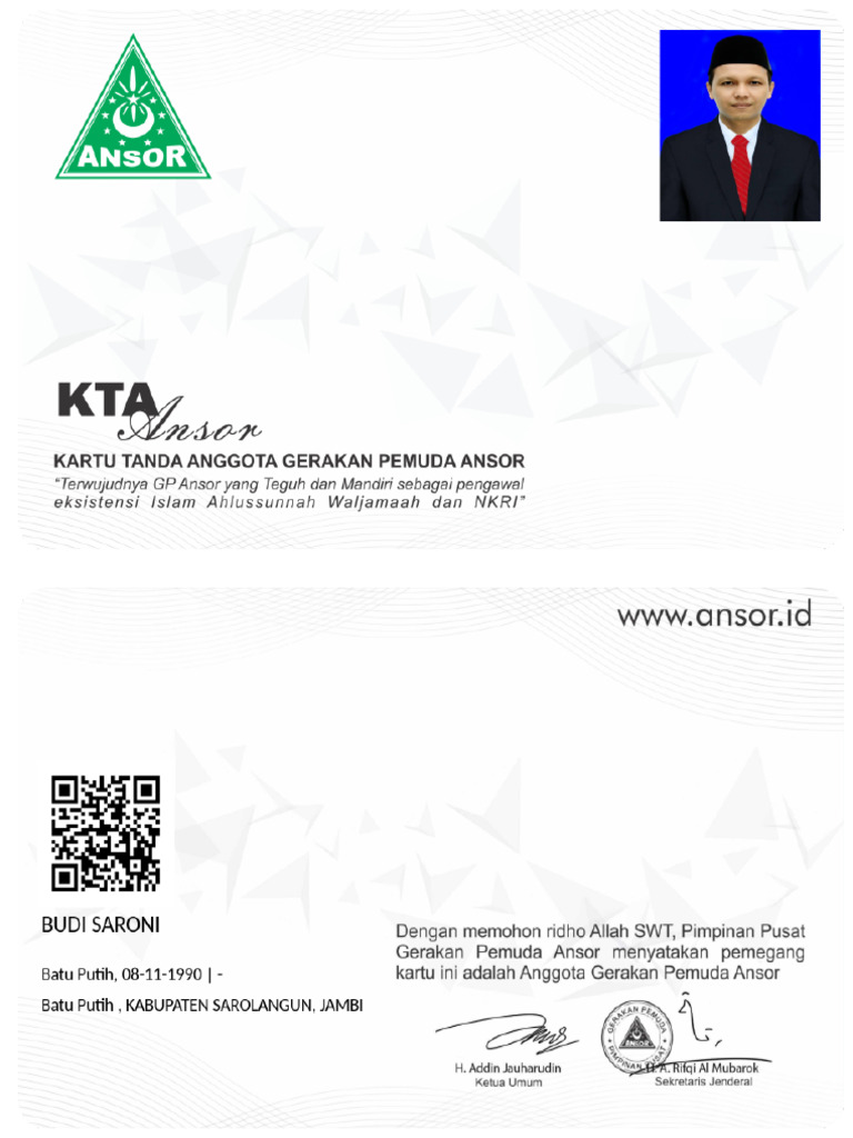 KTA Budi Saroni | PDF