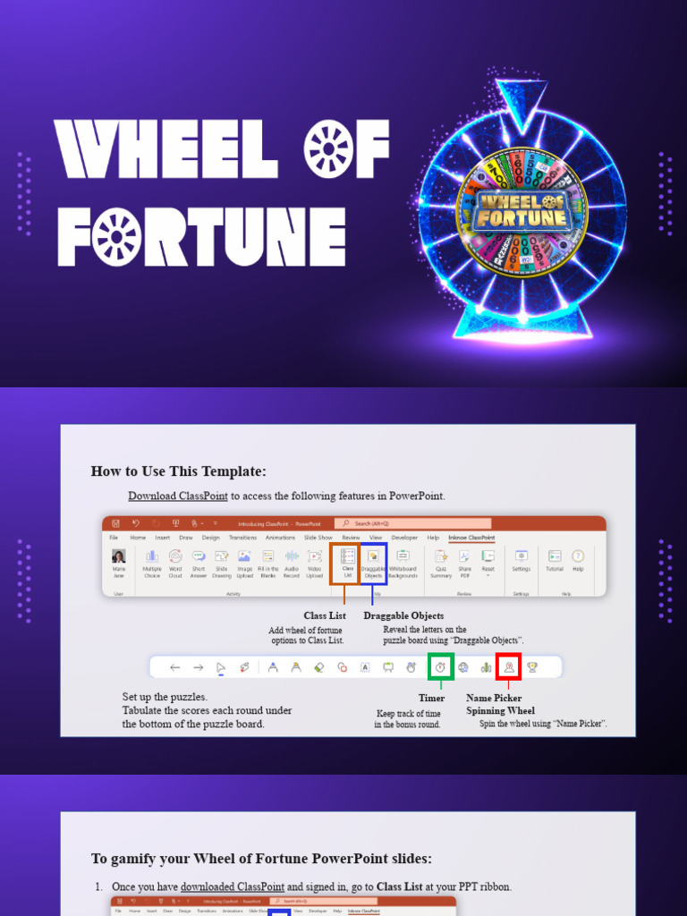 Wheel of Fortune PowerPoint Game Template | PDF | Game Shows
