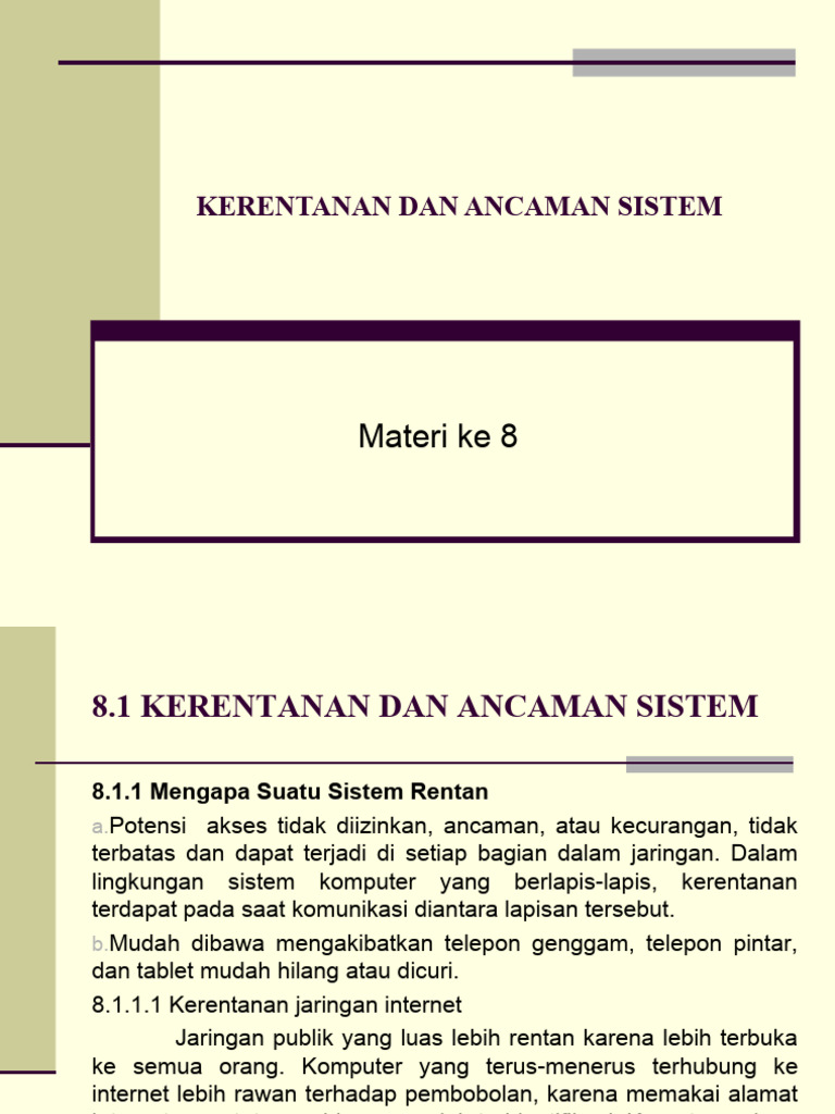 Kerentanan dan Ancaman Keamanan Digital | PDF