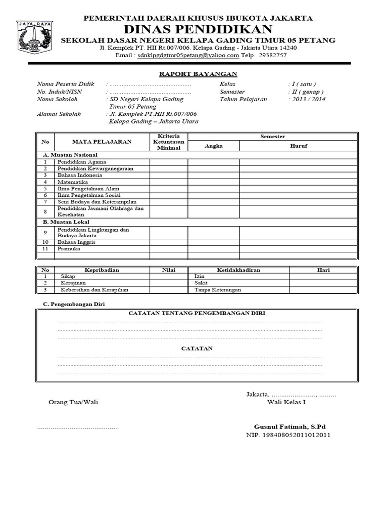 Format Raport Bayangan | PDF