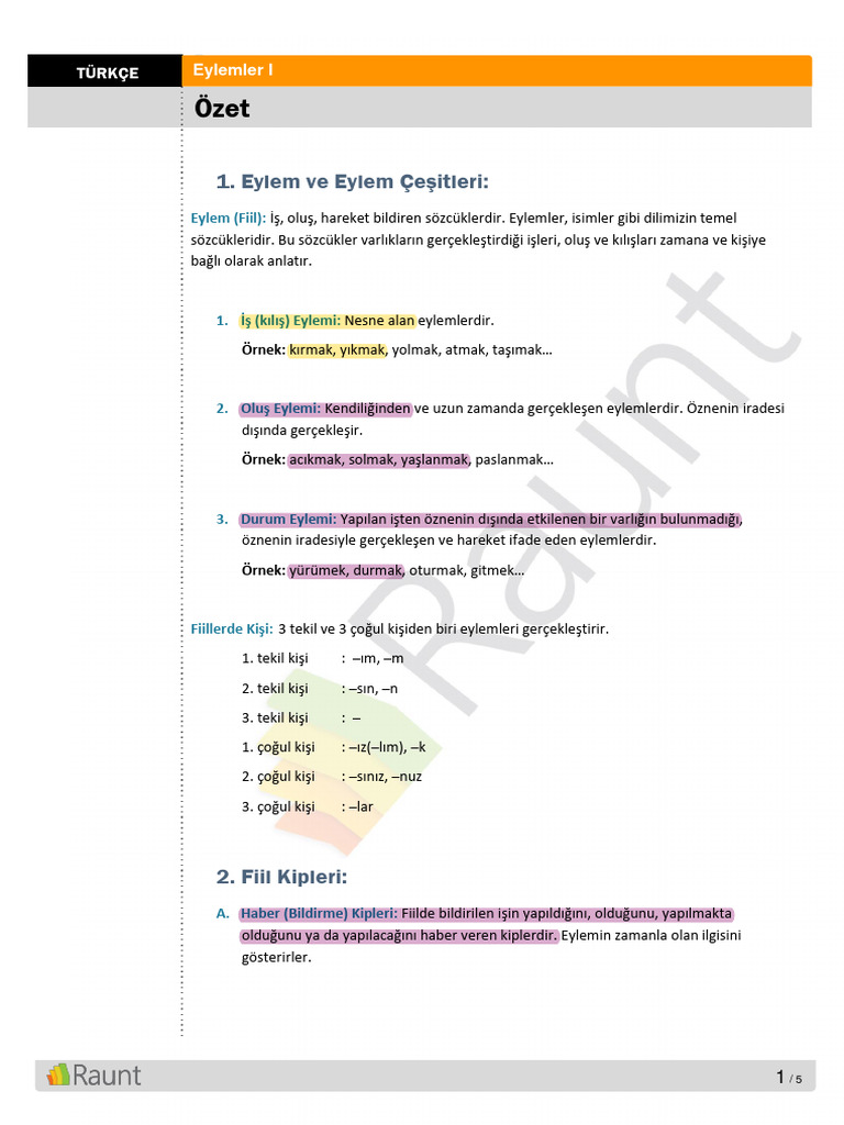 Eylemler I Ozet | PDF