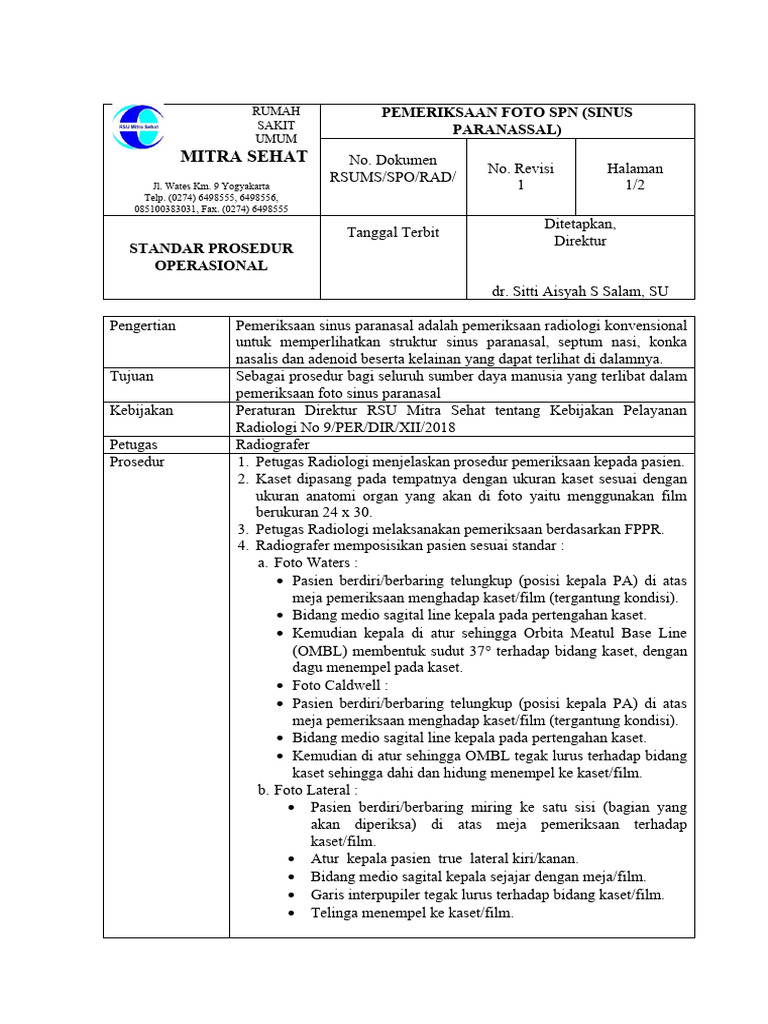 Pemeriksaan Foto SPN | PDF