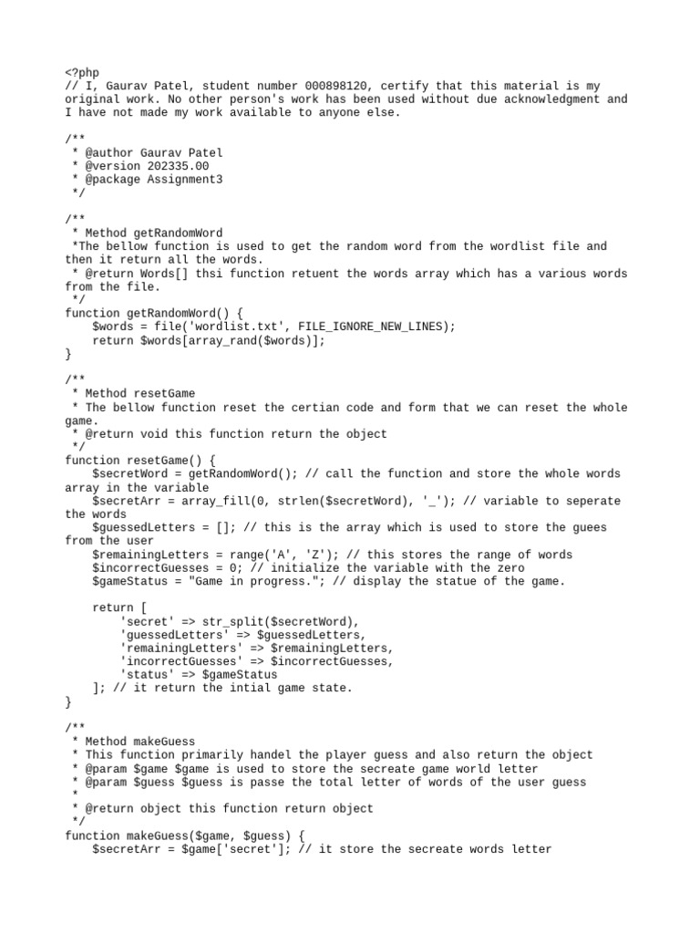Hangman PHP | PDF | Computer Programming | Computing