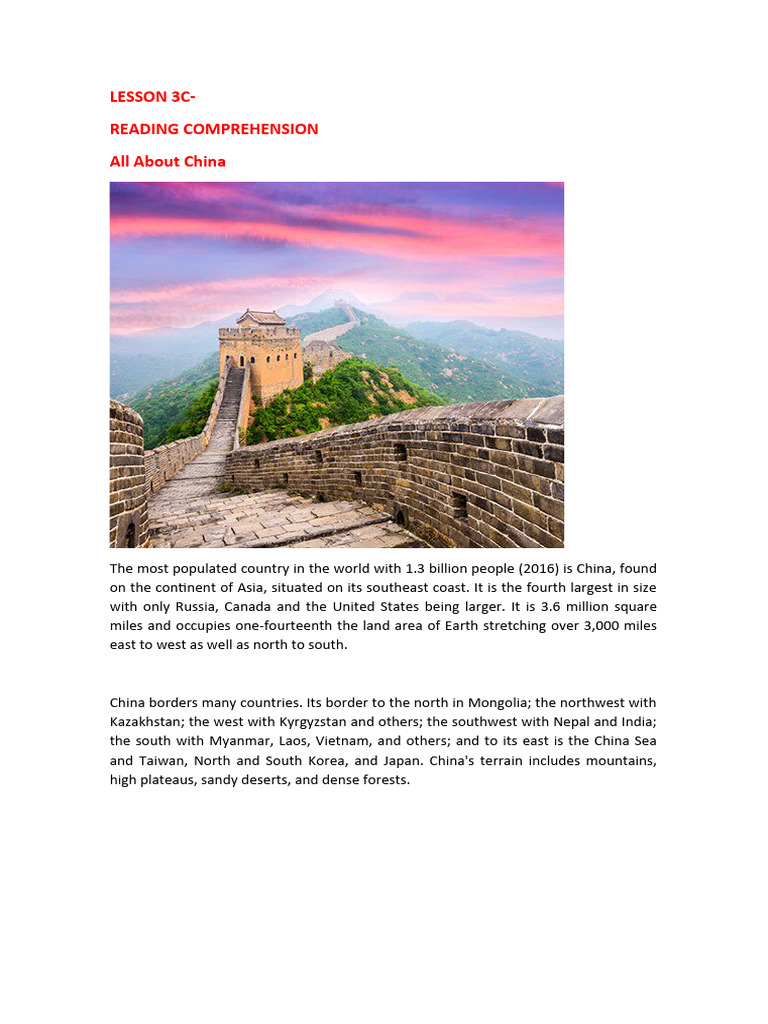 Unit 3 Lesson 3C Level 5 | PDF | China | World Politics