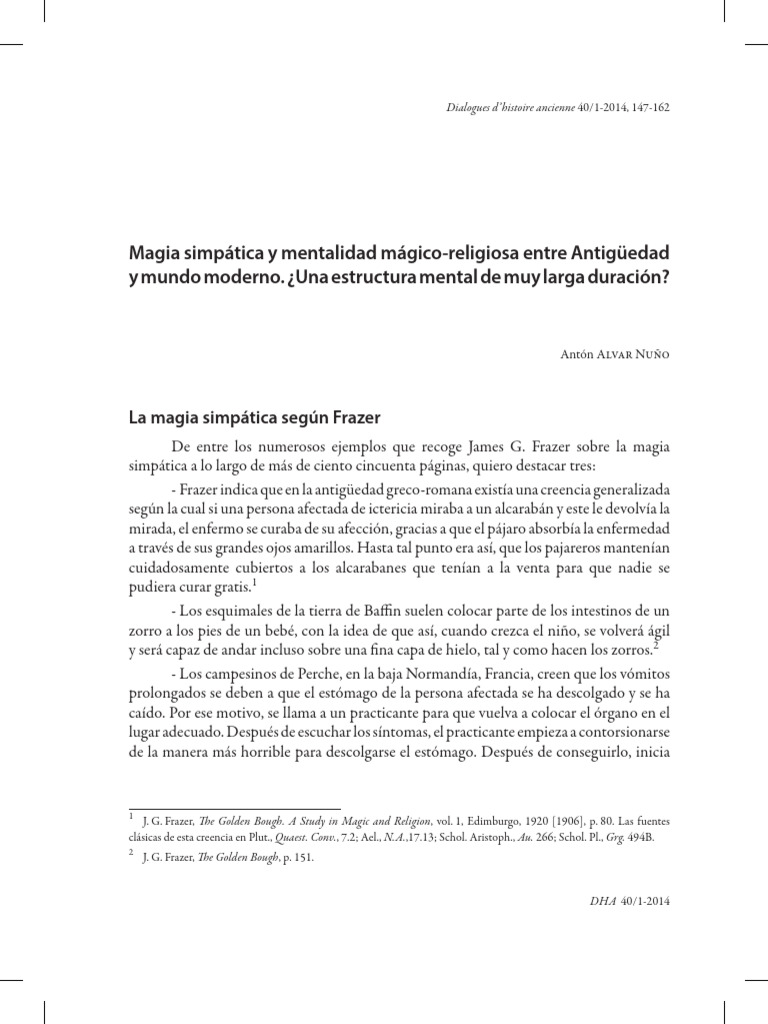 Magia Simpatica y Mentalidad Magico Reli | PDF | Evolución | Humano