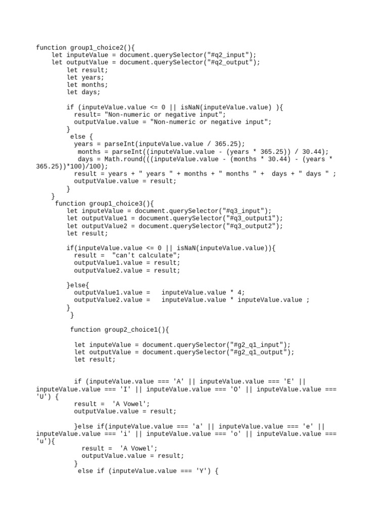 JavaScript Input Processing Functions | PDF | Teaching Methods ...