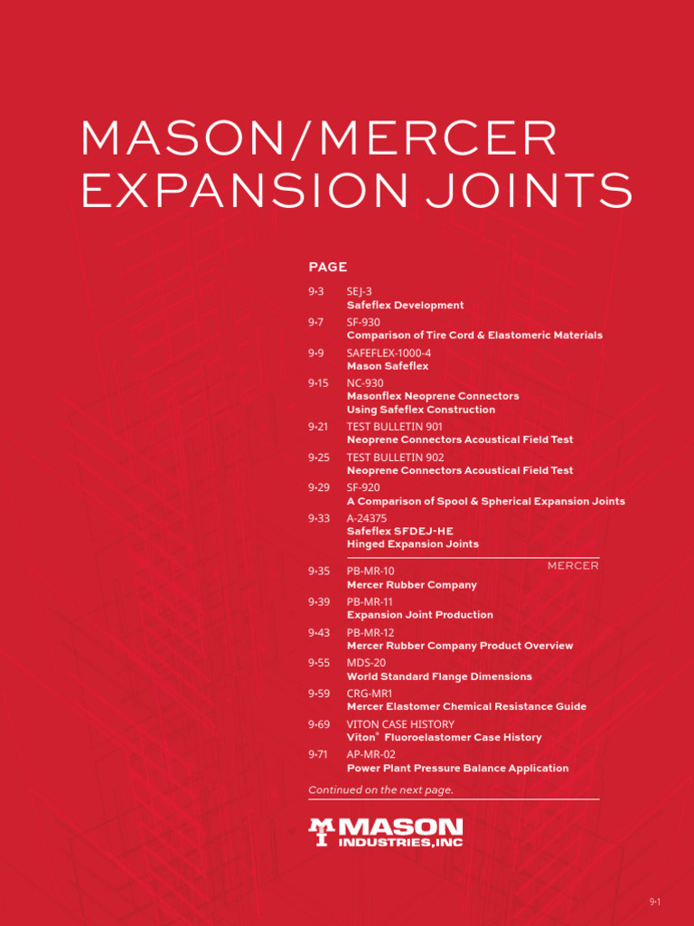 Mason Industries Mercer Rubber Expansion Joints | PDF | Pipe (Fluid ...