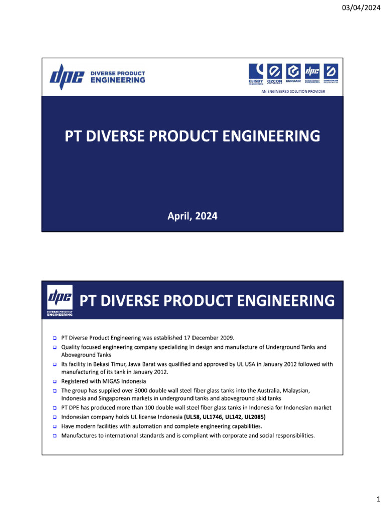 DPE Capability Storage Tank For Automotive | PDF