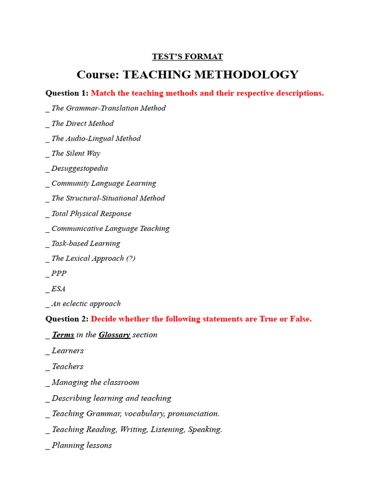 Teaching Methodology - Review | Download Free PDF | Second Language ...