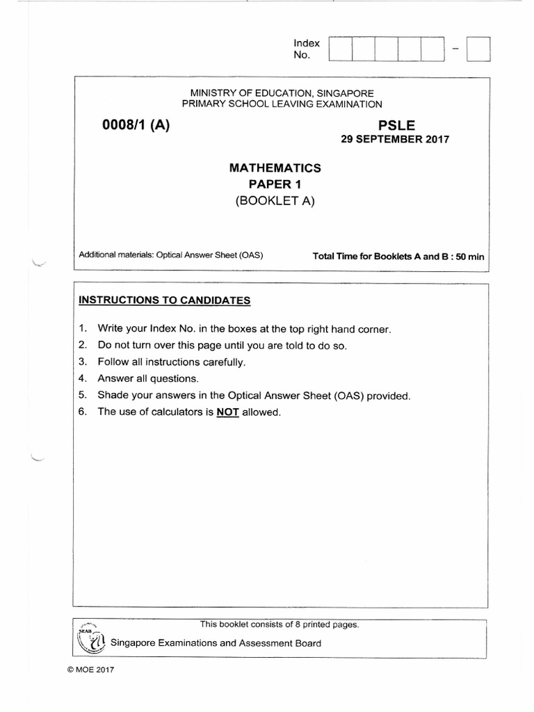 2017 PSLE Paper | PDF