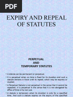 Expiry and Repeal of Statutes Explained | PDF | Repeal | Common Law
