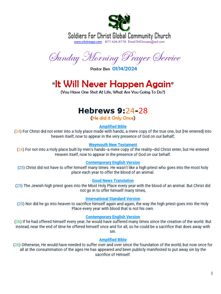 Set 1-PRAYER Service Jan 14th 2024 with Pastor Ben pdf-bn | PDF | Ten Commandments | Jesus
