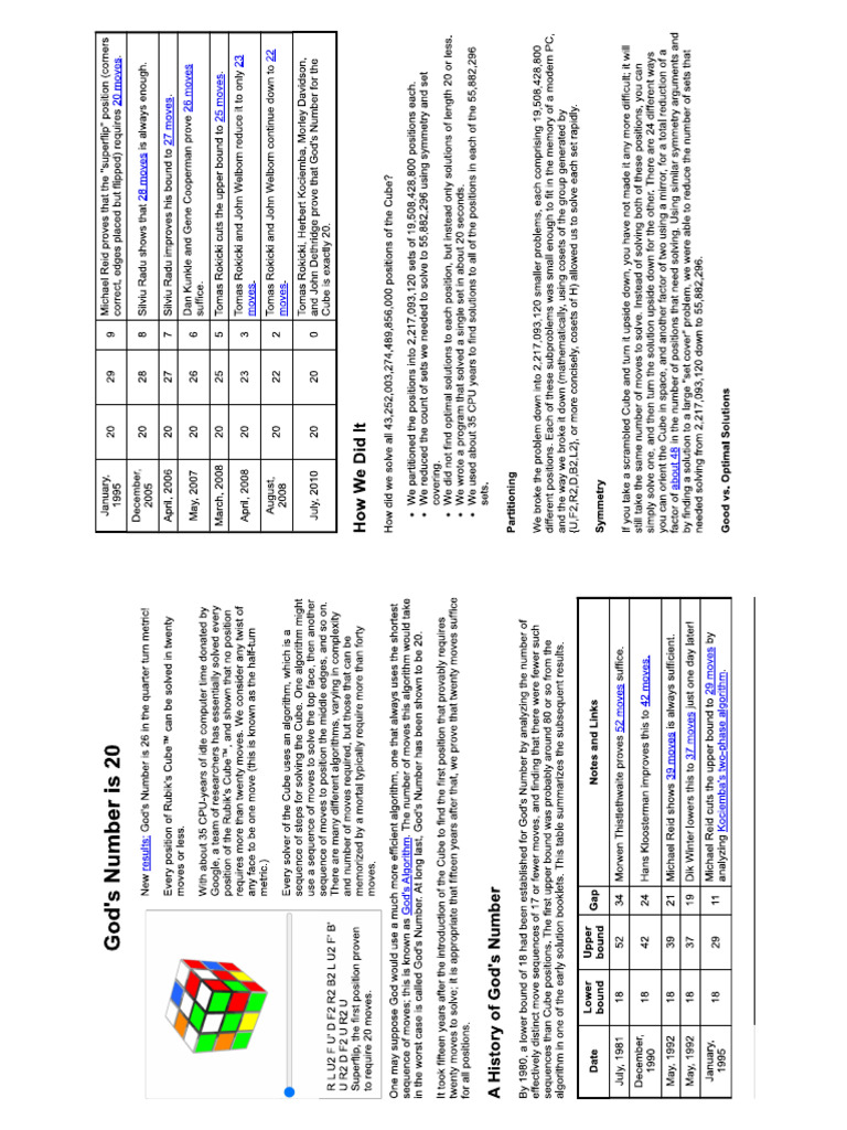 God's Number Is 20 | PDF