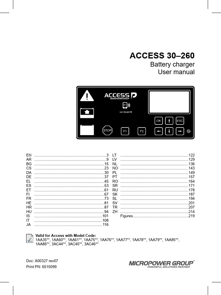 ACCESS 30-260 User Manual Doc A00327 - Rev07 PN 6515099 Color - 2023-10 ...