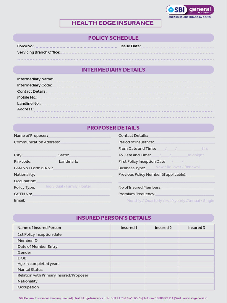 Health Edge Insurance: Policy Schedule | PDF | Insurance | Hospital