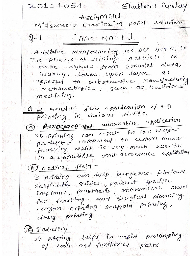 Assignment 3d Printing | PDF